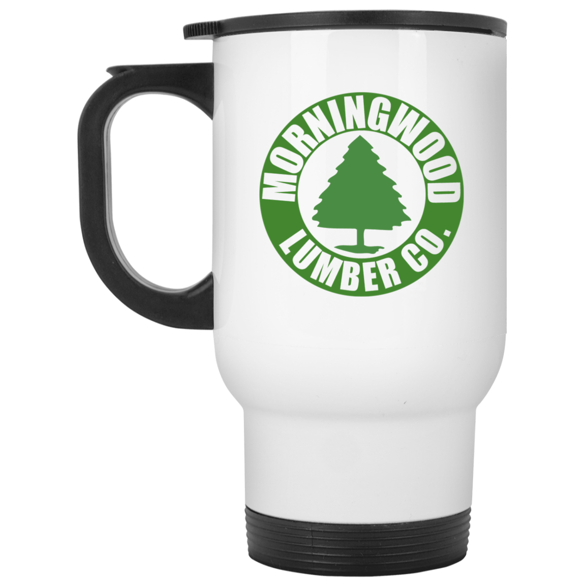 MorningWood White Travel Mug